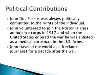 John Dos Passos | PPTX | Books and Literature