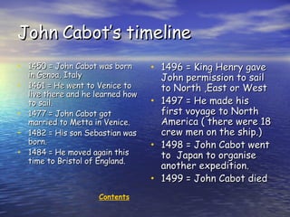 John Cabot 2 | PPT | Cruises | Travel Type