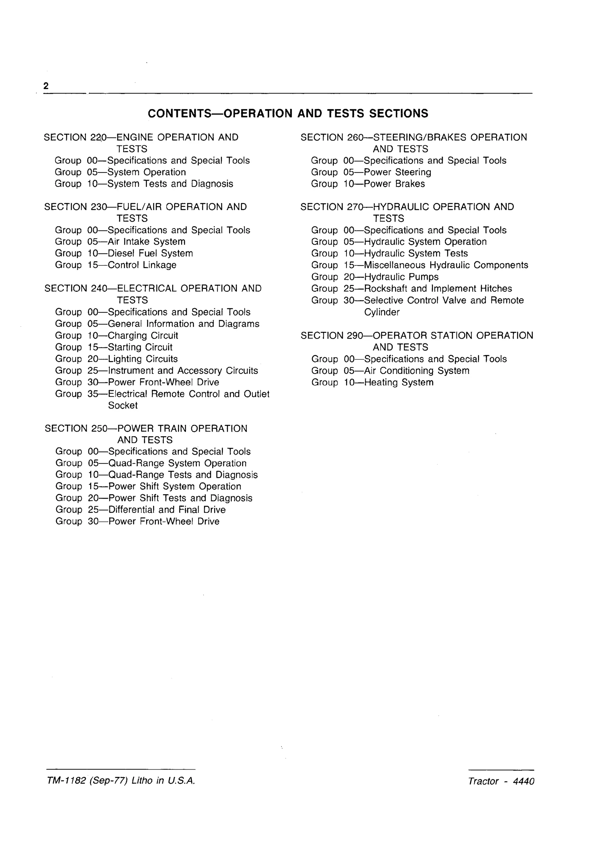 John Deere Tractor 4440 Technical Manual TM1182 | PDF