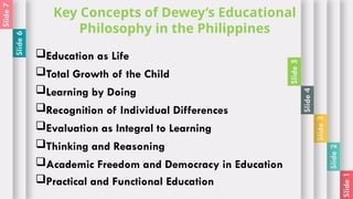 JOHN-DEWEY philosophy of education applied in Philippine Setting .pptx