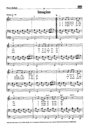 John Lennon Imagine (Partitura Sheet Music Noten Partition Spartiti) | PDF