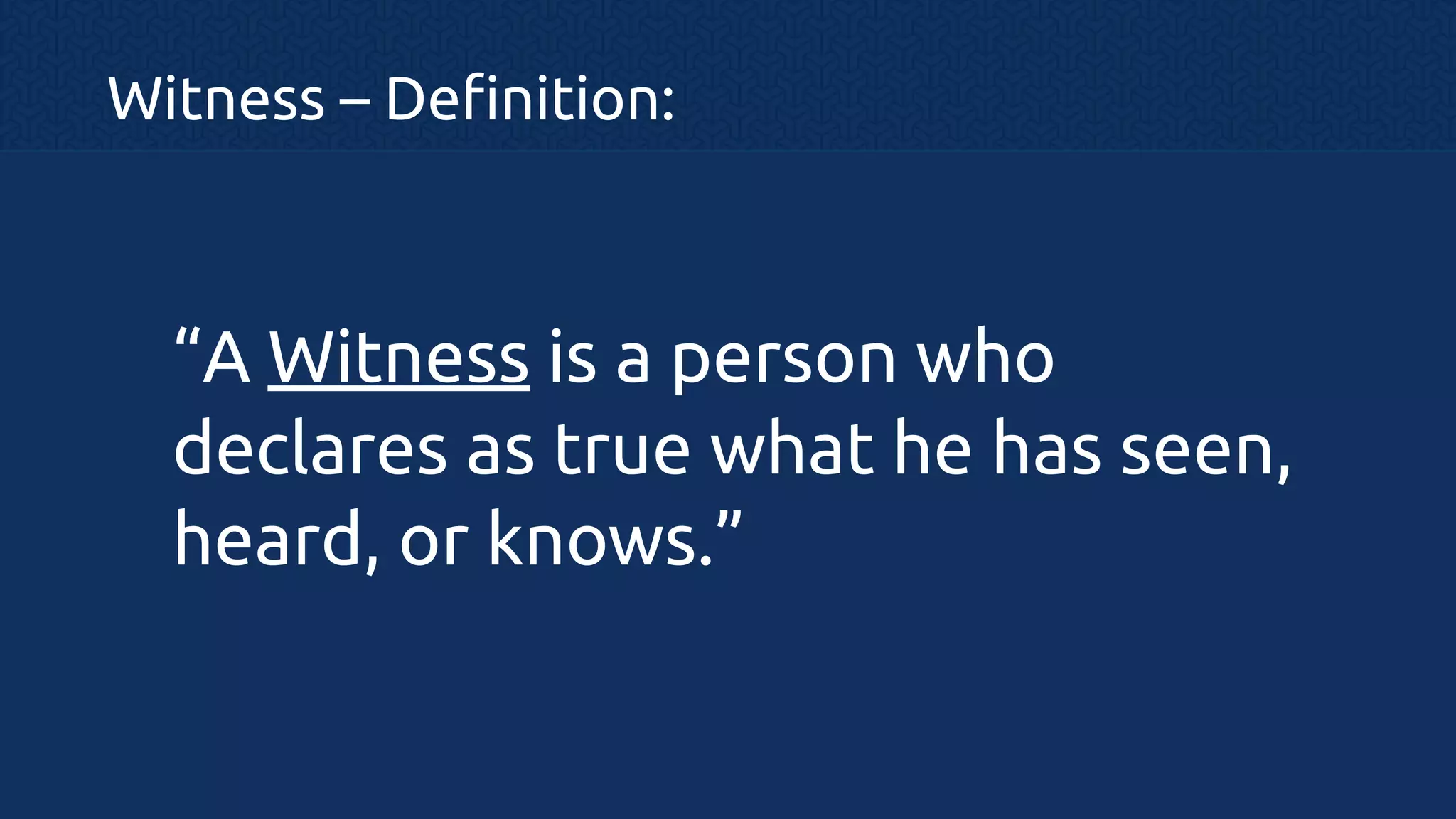Gospel of John - #3 - The Pattern of Witness | PPT
