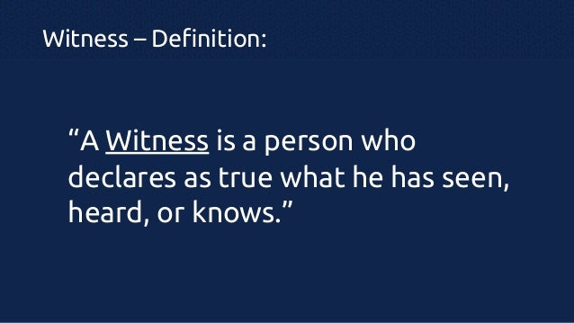 Witness Definition