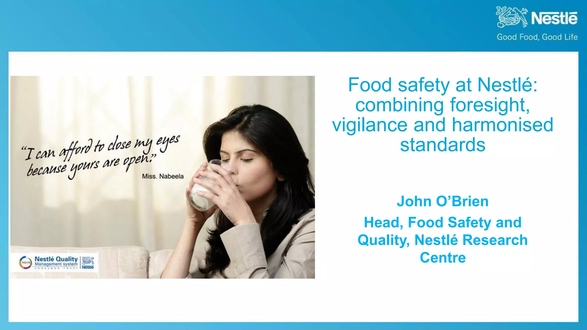John O'Brien - food safety in R&D | PDF