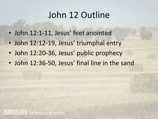 John 12;1-13 Social Gospel; Attitudes About Jesus; Reclining; Nard ...