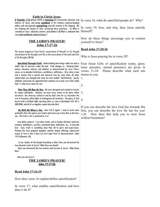 John 17 17 26 | PDF | Christianity | Religion & Spirituality