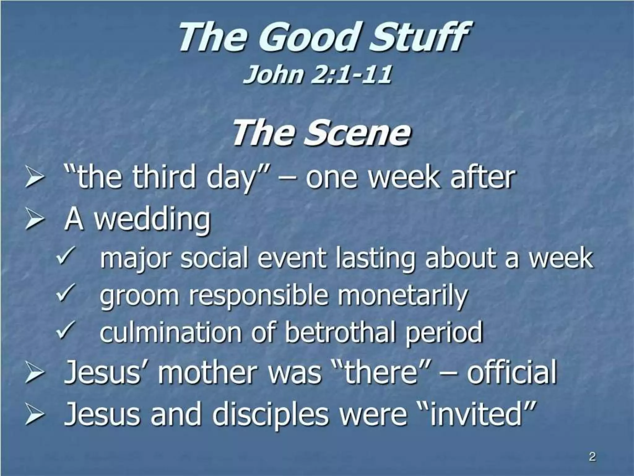 John 2 1-11 Jesus turns water into wine at the wedding in Cana | PPTX