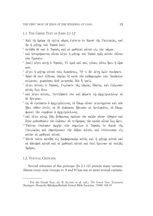 Exegesis - John 2:1-12 - Wedding at Cana | PDF