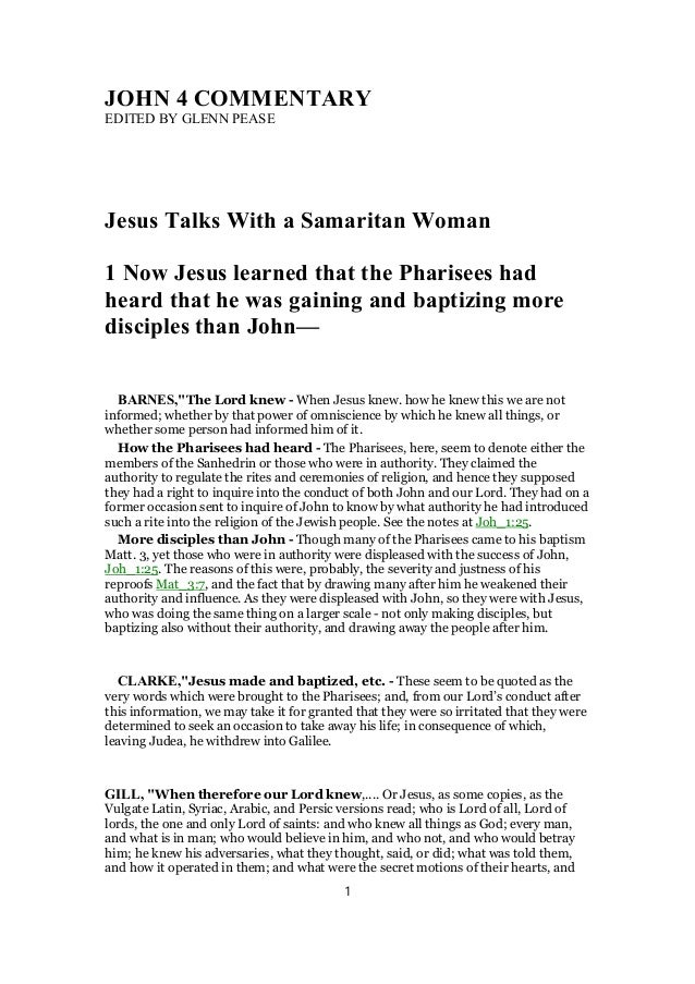 John 4 Commentary John 4 Commentary