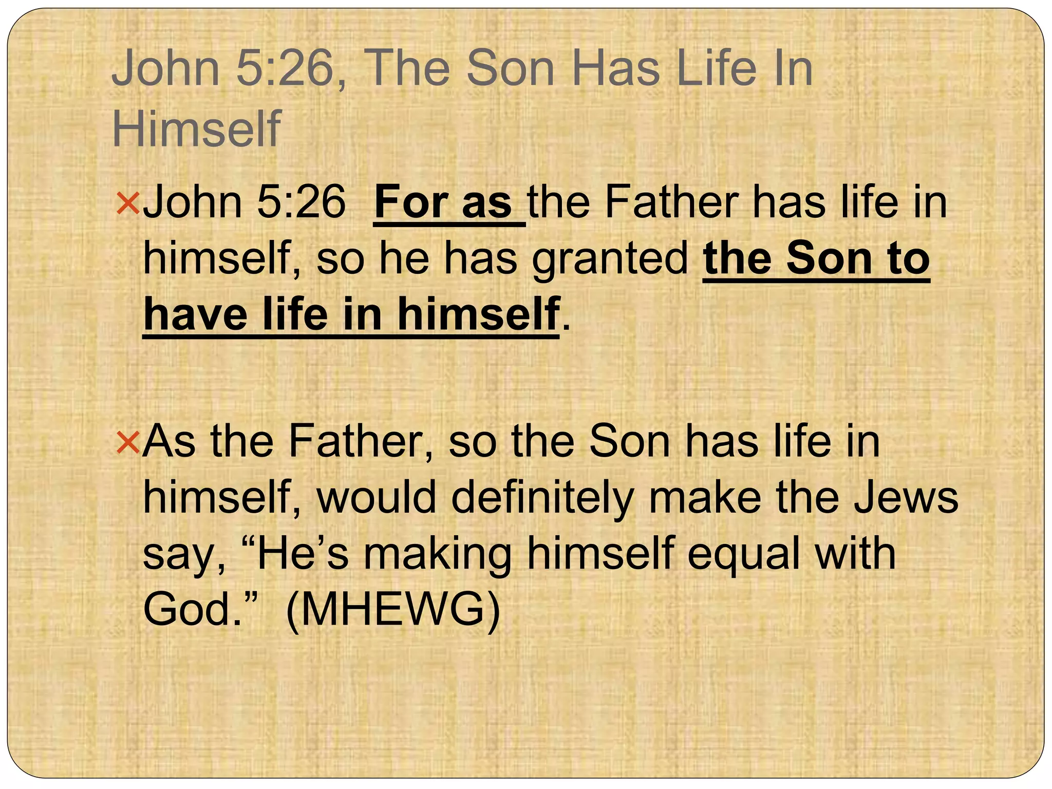 John 5, Jesus’ Deity; “Jesus Never Said He Was God”; 5 Requirements For ...