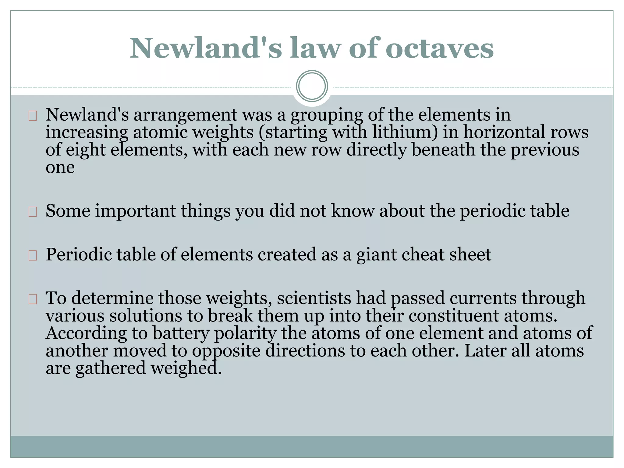 John alexander reina newlands – discoverer of periodic table | PPTX
