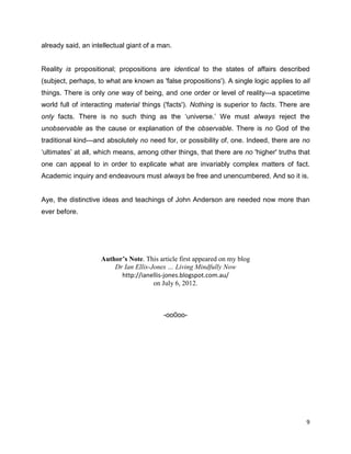 JOHN ANDERSON: PHILOSOPHER AND CONTROVERSIALIST EXTRAORDINAIRE | PDF