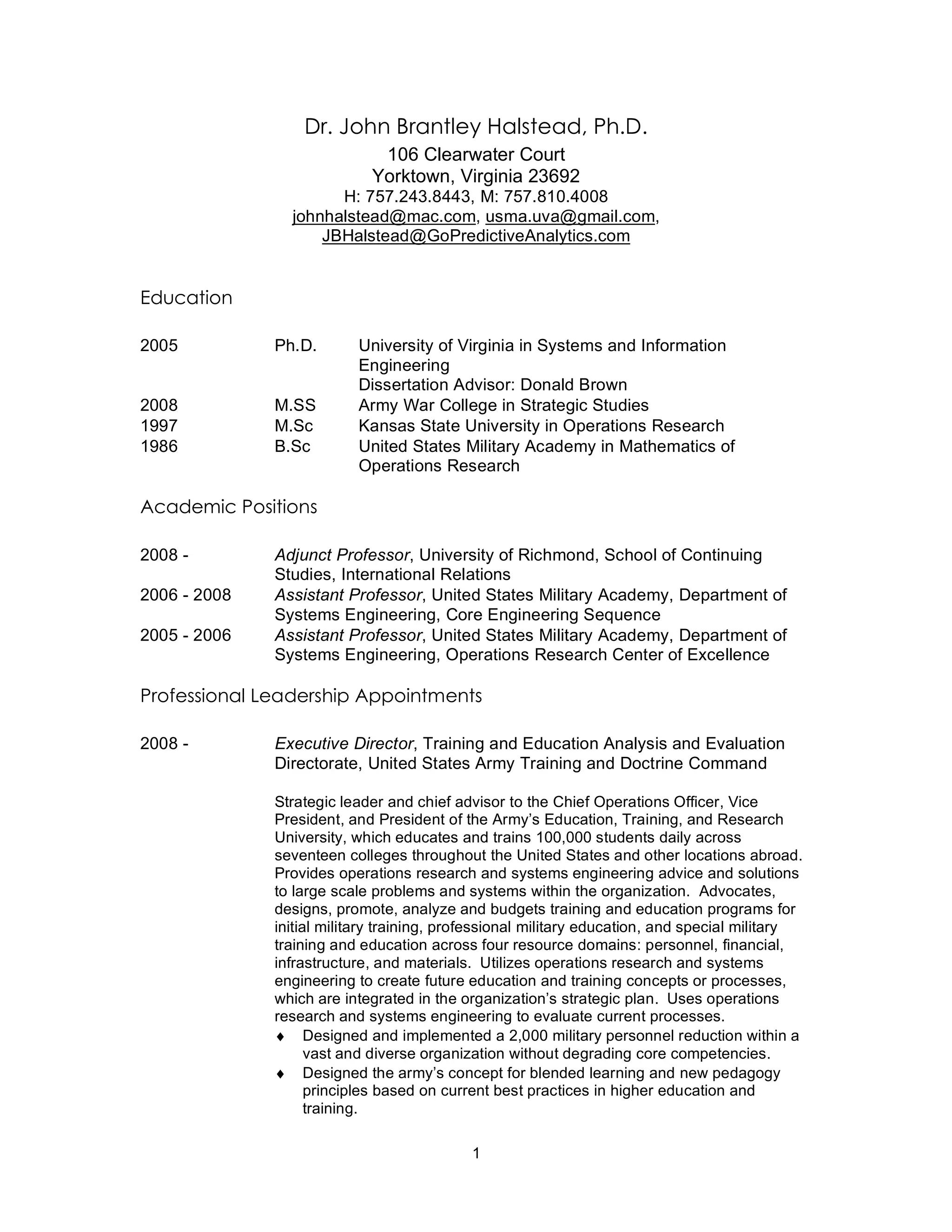 John B Halstead CV | PDF