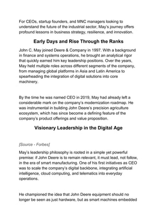 John C. May Steering John Deere into a Future of Smart Industrial ...