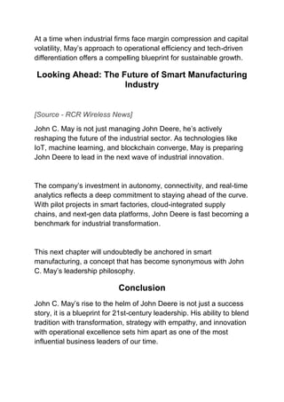 John C. May Steering John Deere into a Future of Smart Industrial ...