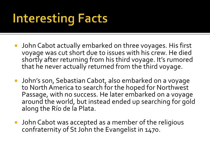 6 Fun Facts About John Cabot Apecsecorg John Cabot: Biography,