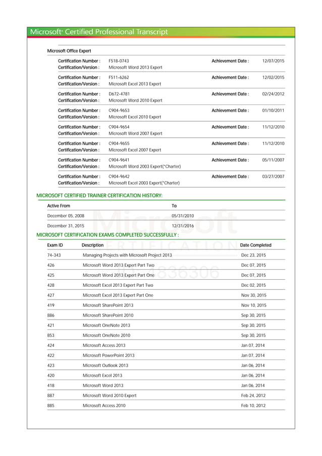 John Christovassilis - Microsoft Certified Professional Transcript | PDF