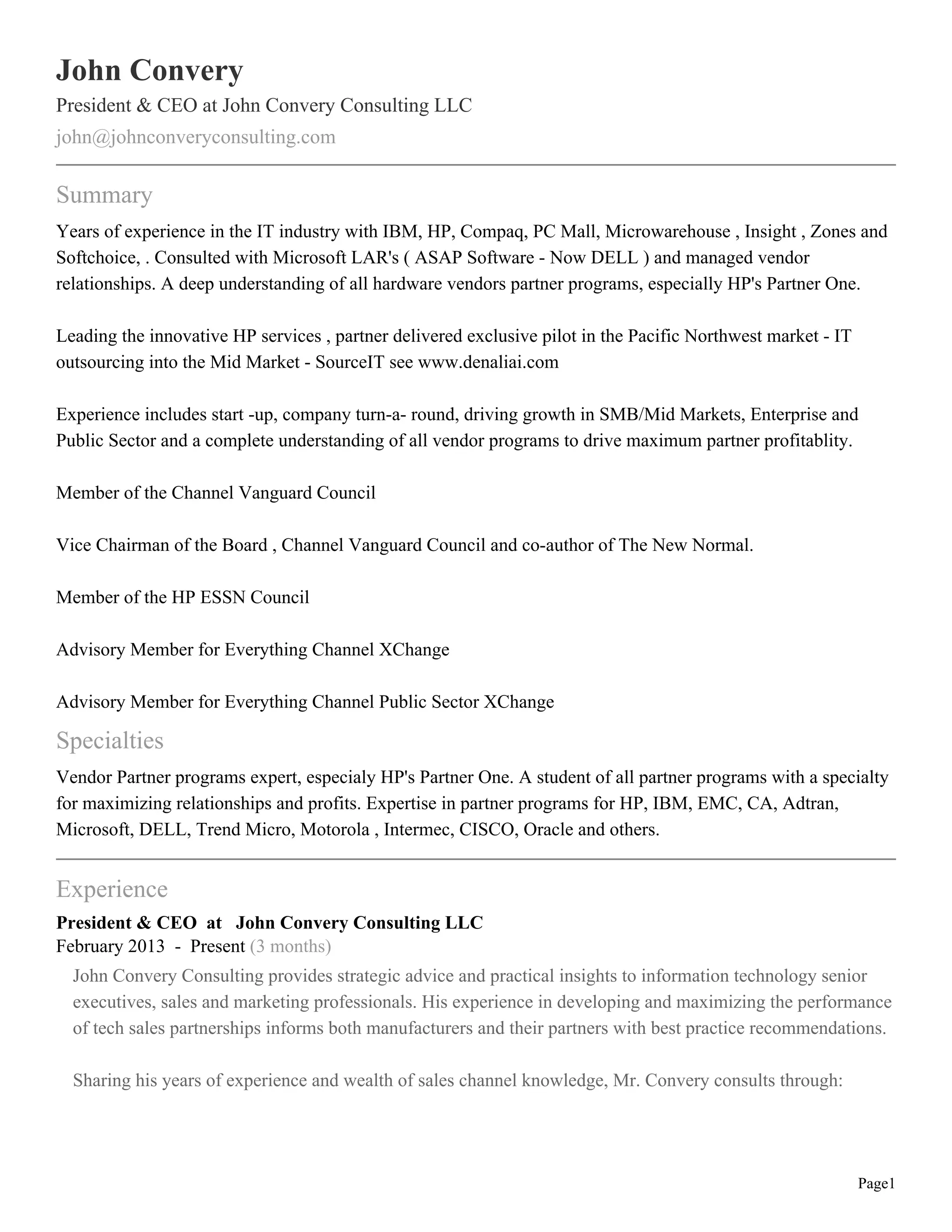 John convery linkedin profile | PDF