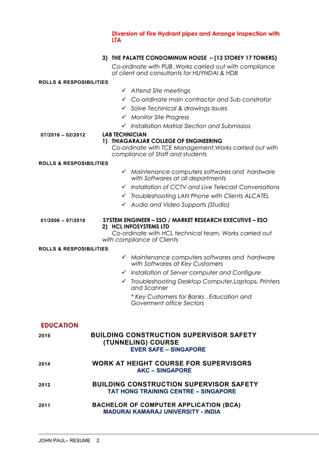 John cv updated 061118 | DOC | Civil Engineering Industry | Industries