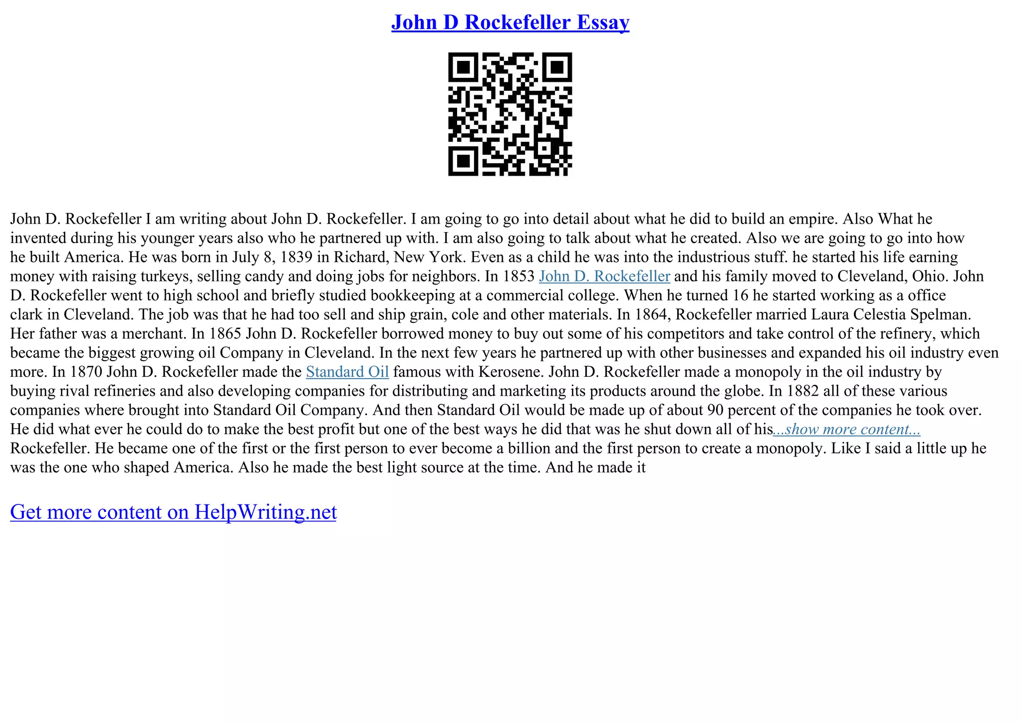 John D. Rockefeller | PDF