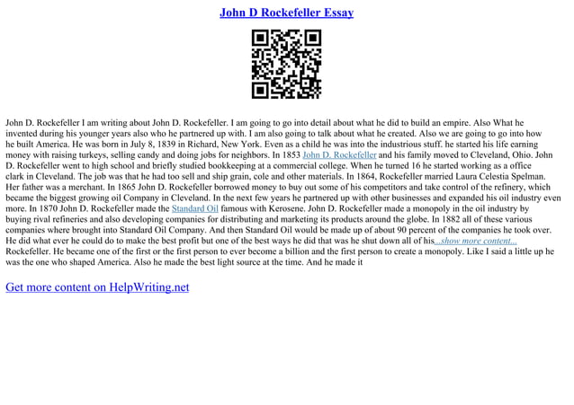 John D. Rockefeller | PDF | Power and Energy Industry | Industries