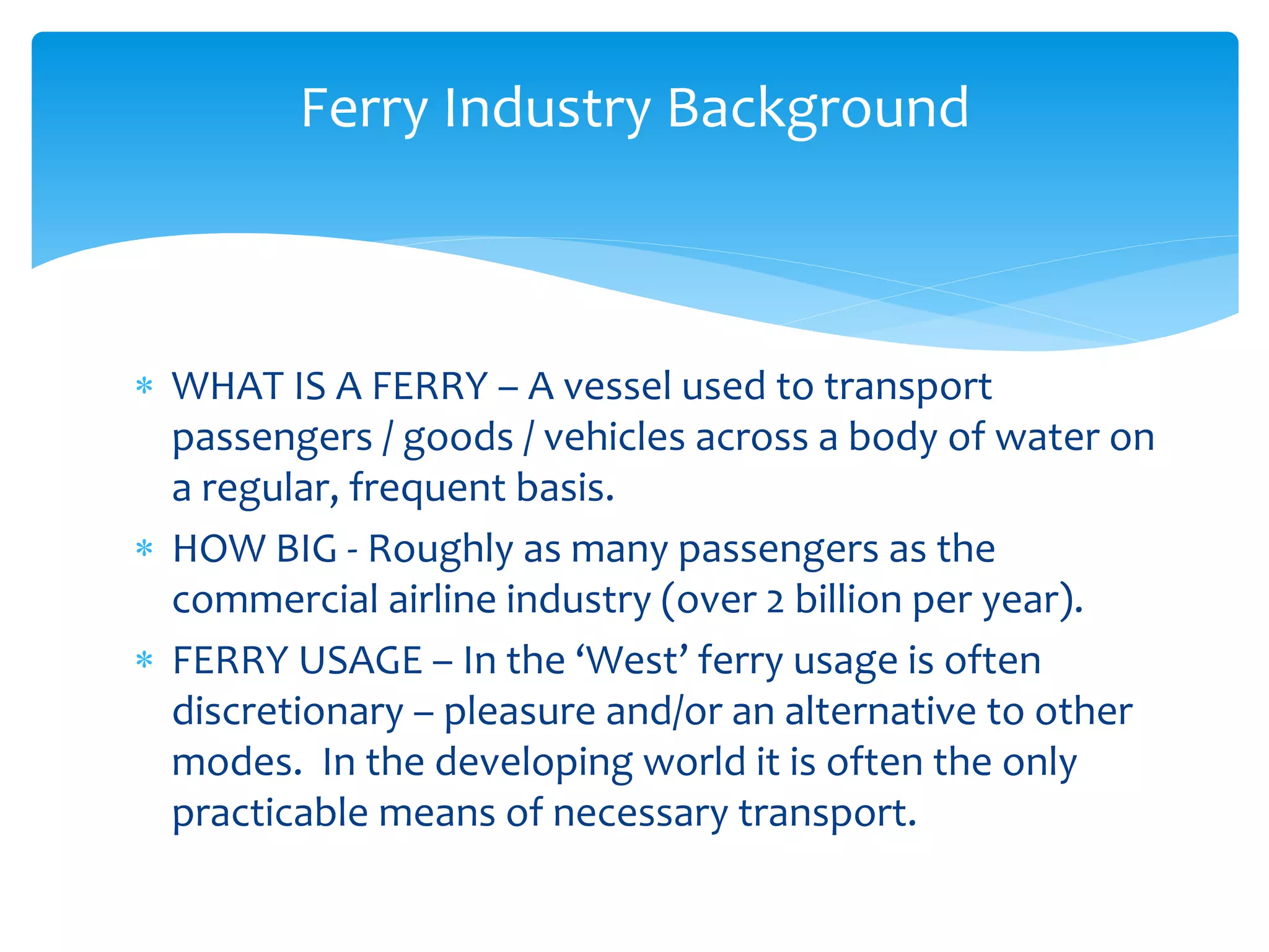 Domestic Ferry Safety in the Developing World | PPT