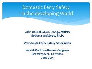 Domestic Ferry Safety in the Developing World | PDF