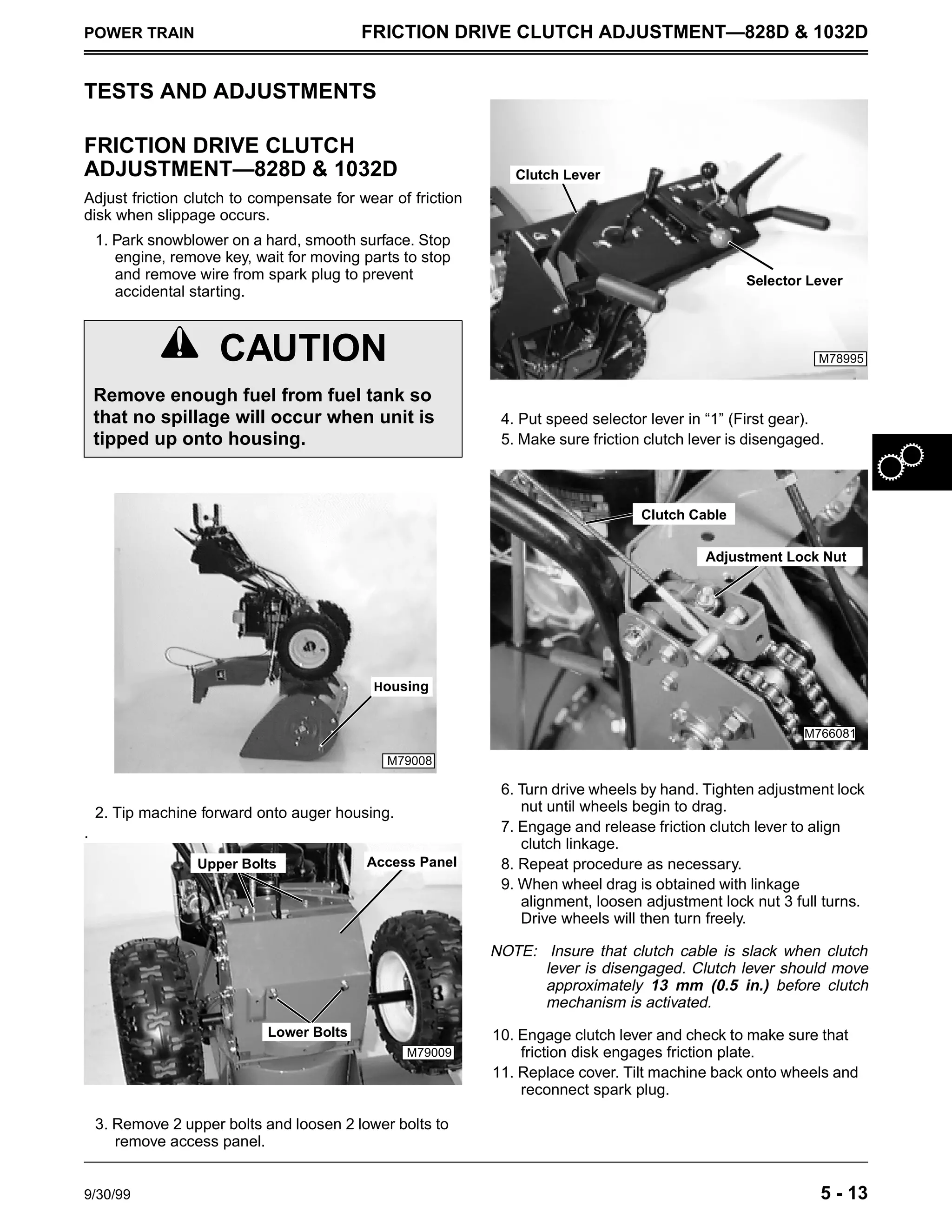 John deere 1032 d walk behind snowblowers service repair manual (tm1612 ...