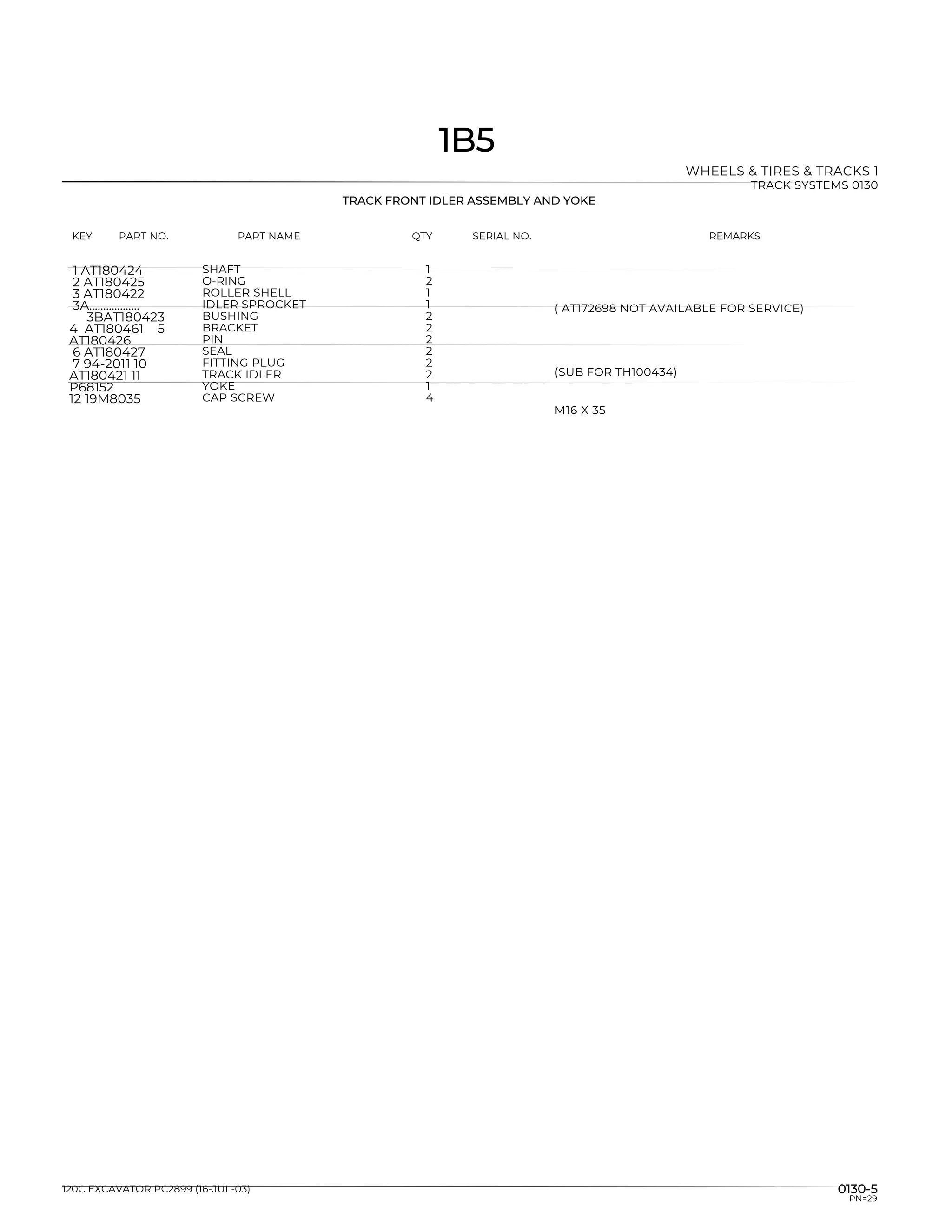 John Deere 120C Excavator Parts Catalog Manual PC2899 | PDF