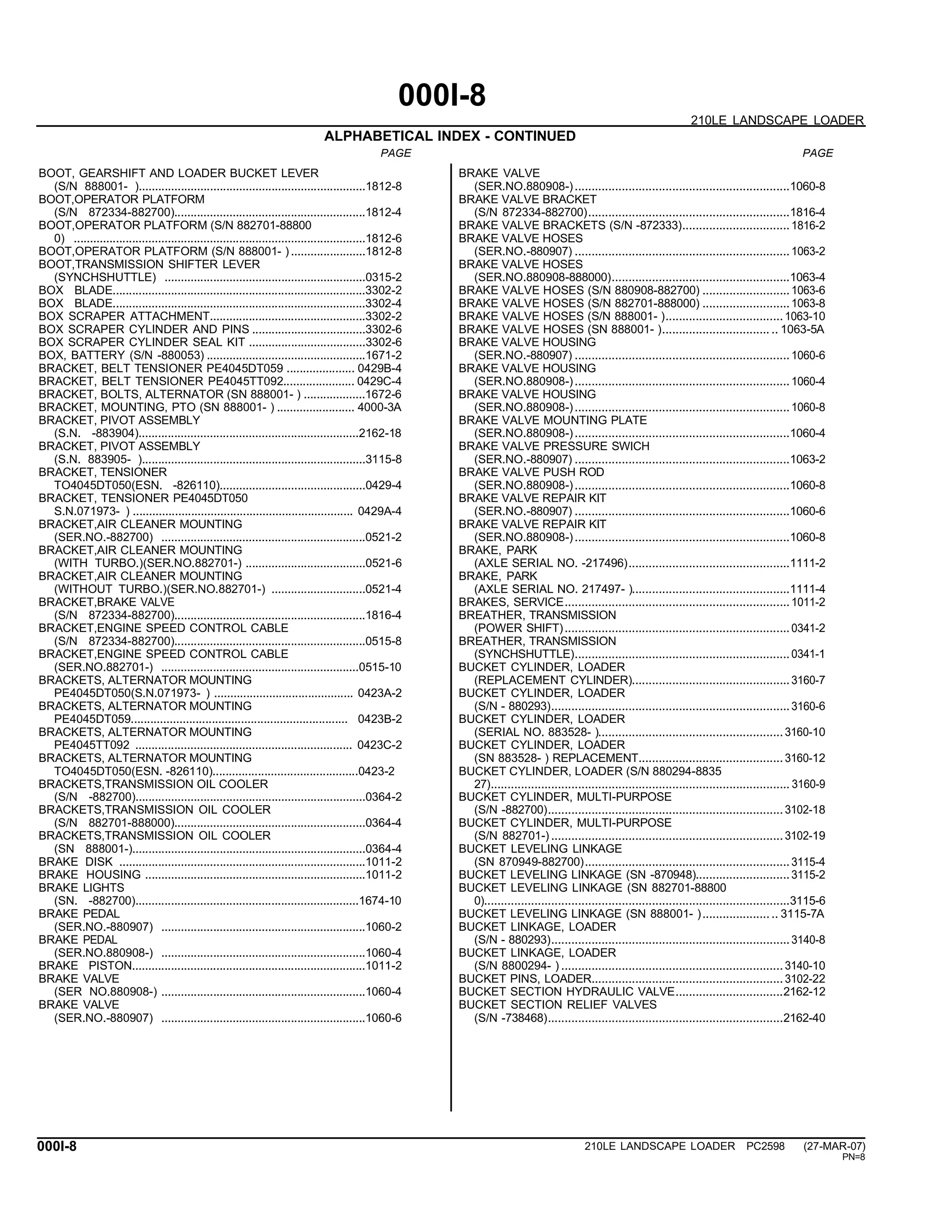 John Deere 210LE Backhoe Loader Parts Manual | PDF