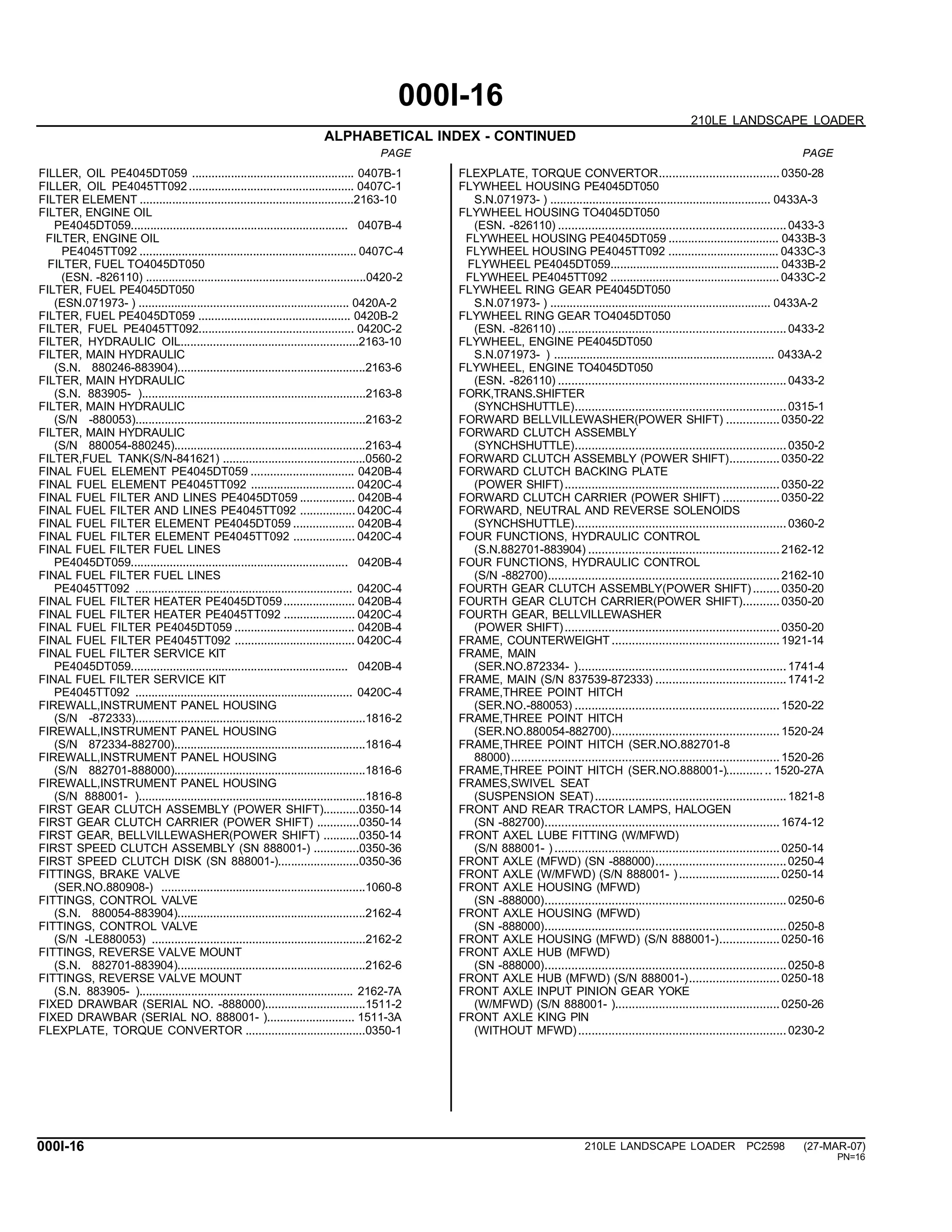 John Deere 210LE Backhoe Loader Parts Manual | PDF
