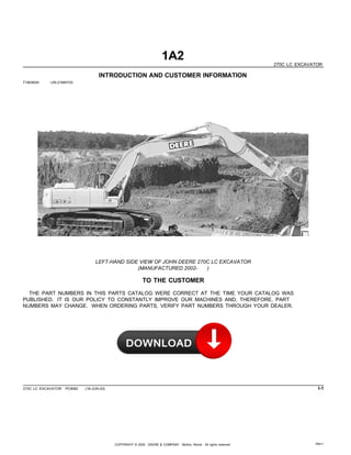 John Deere 270C LC Excavator Parts Catalog Manual | PDF