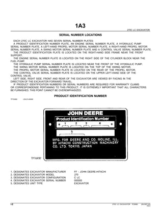 John Deere 270C LC Excavator Parts Manual | PDF