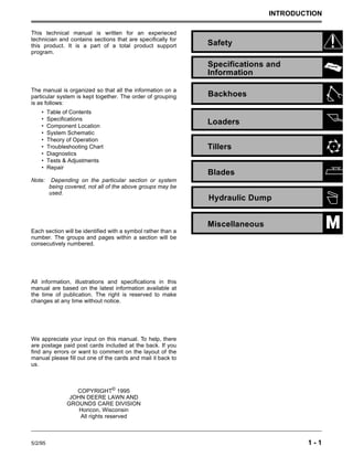 John deere 30 inch hydraulic tiller service repair manual | PDF