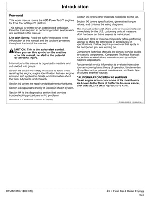 John deere 4045 power tech™ oem diesel engines (final tier 4stage iv ...