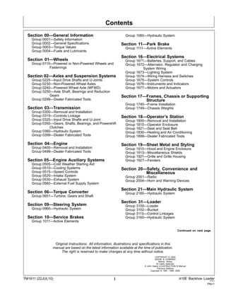John Deere 410e Backhoe Loader Service Repair Manual - TM1611 | PDF