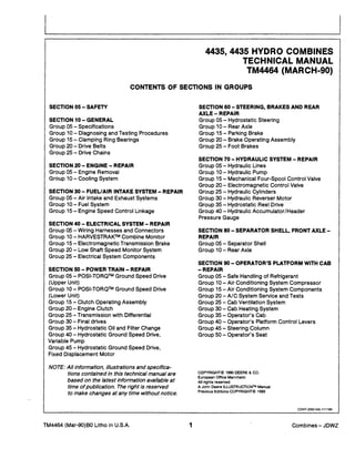 John Deere 4435, 4435 Hydro Combines Service Repair Manual.pdf
