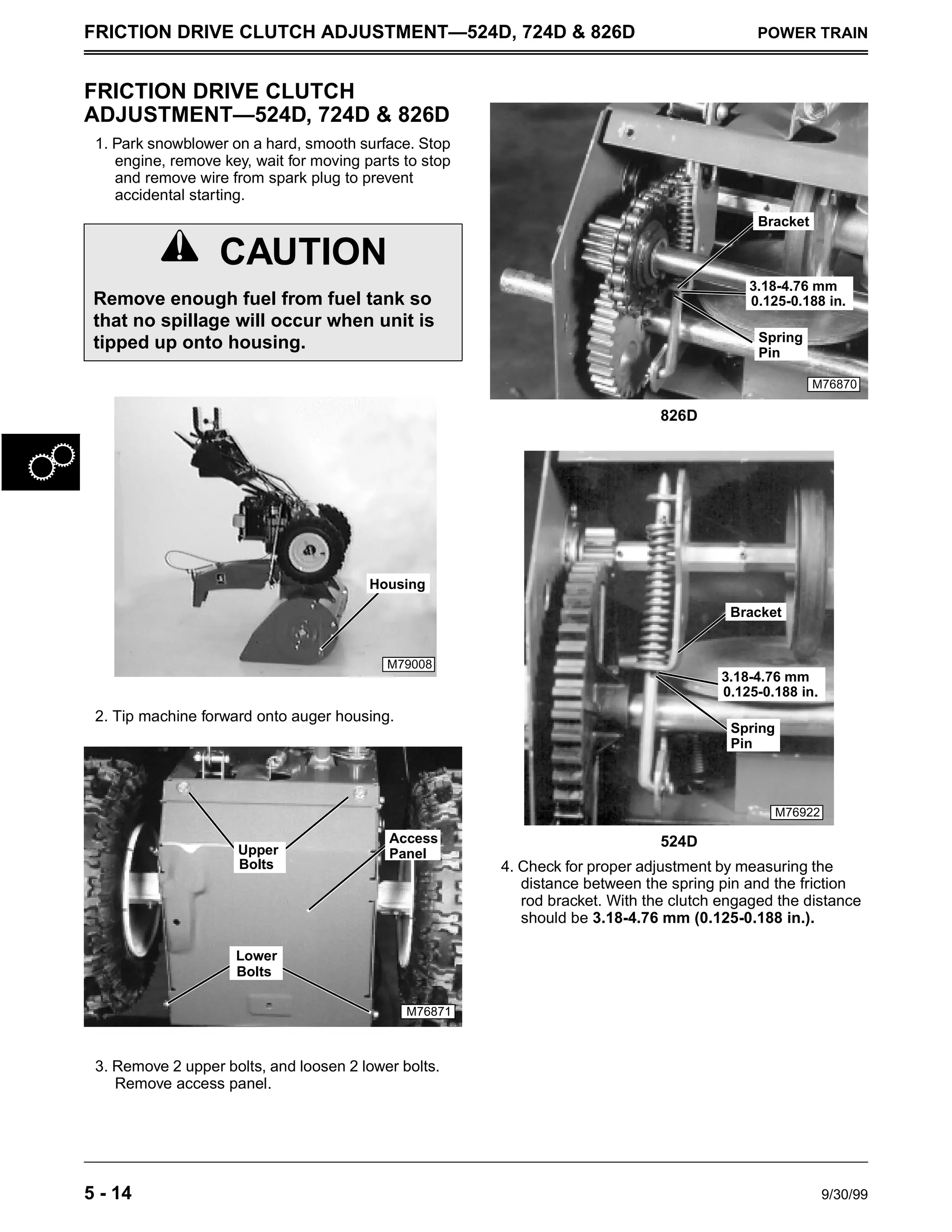 John deere 524 d walk behind snowblowers service repair manual (tm1612 ...