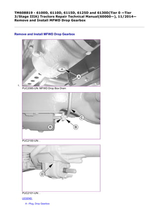 John Deere 6115D (Tier 0 - Tier 3Stage IIIA) Tractors Service Repair ...