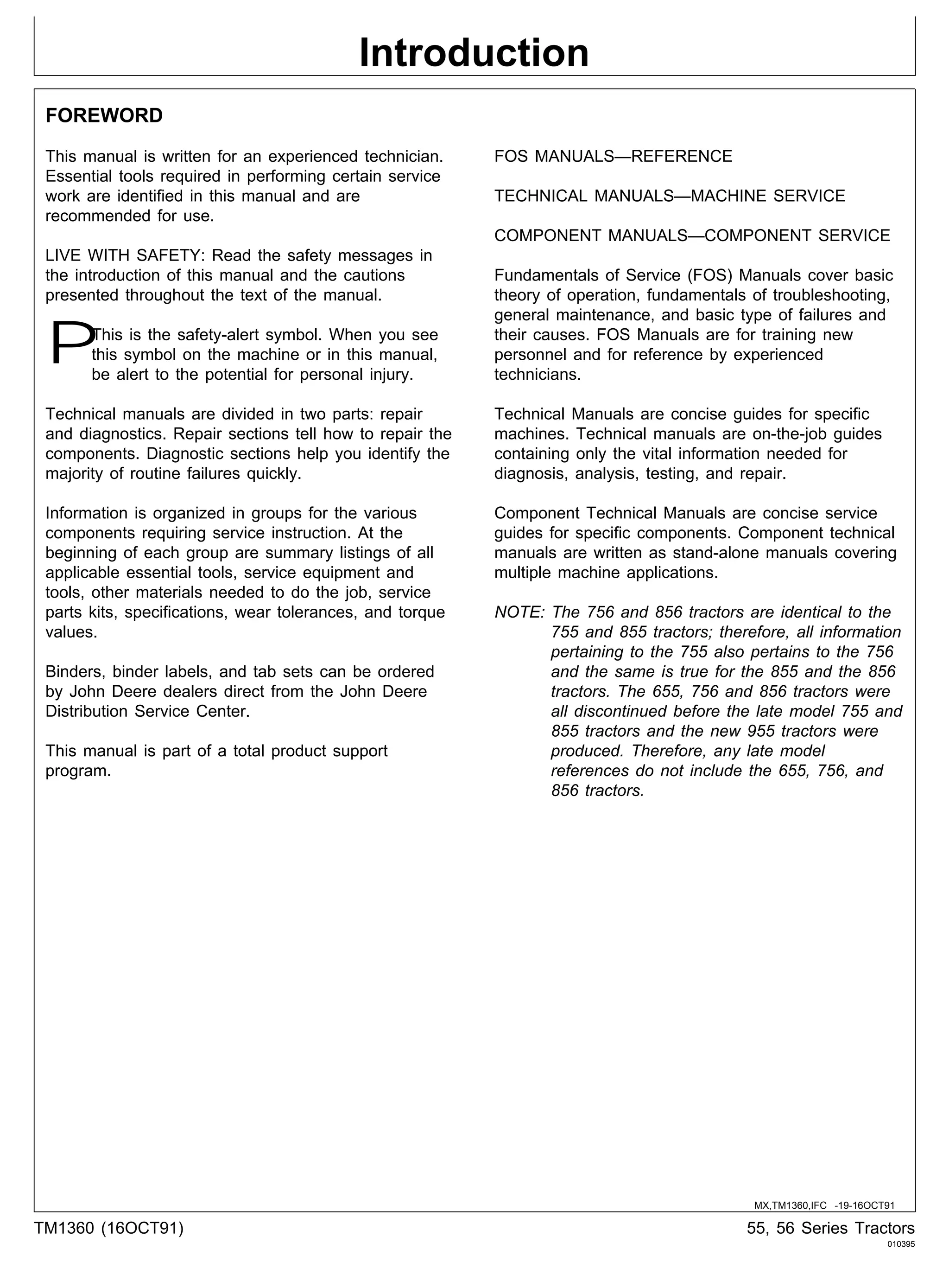 John deere 755 Repair Specifications service repair manual | PDF