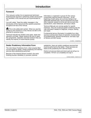 John Deere 7630, 7730, 7830, 7930 Tractors Manual | PDF