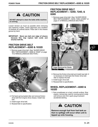 John deere 826 d walk behind snowblowers service repair manual (tm1612 ...