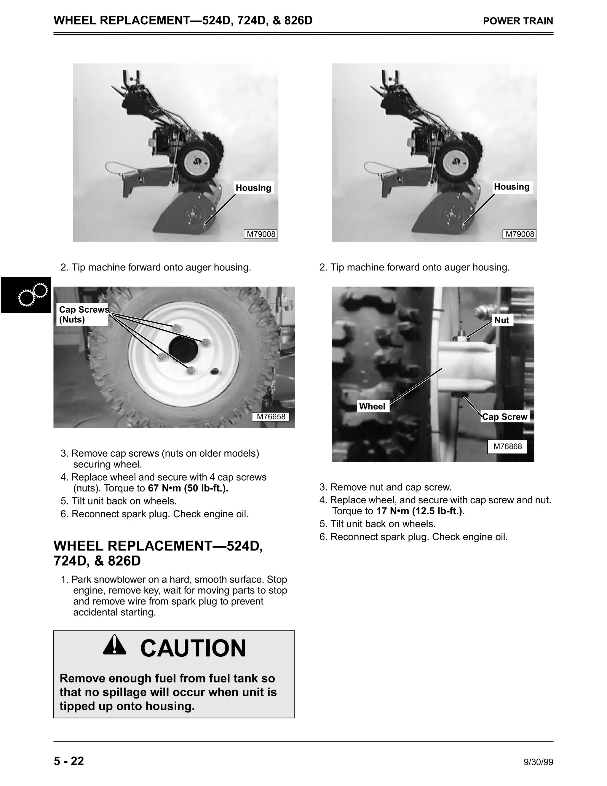 John deere 828 d walk behind snowblowers service repair manual (tm1612 ...