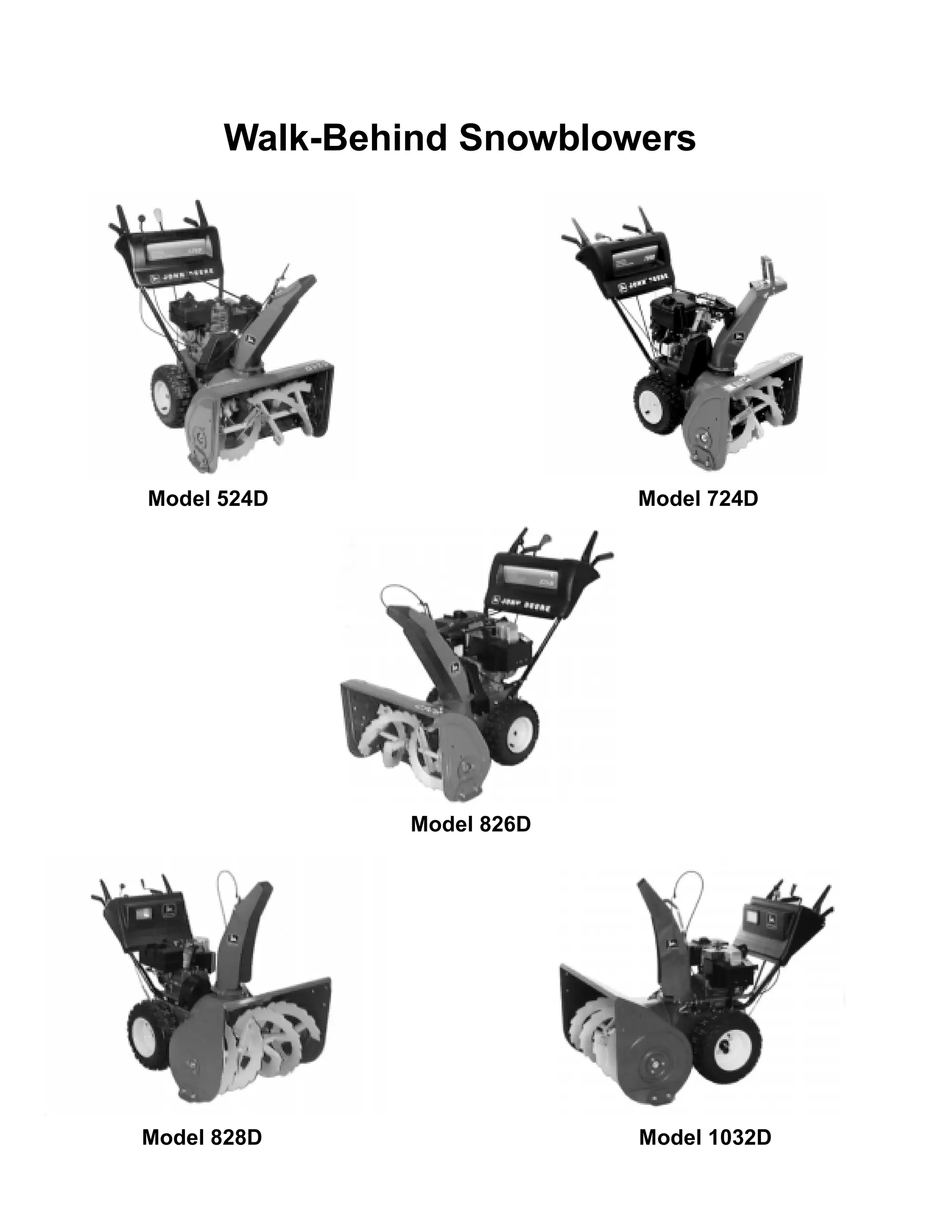 John deere 828 d walk behind snowblowers service repair manual (tm1612 ...