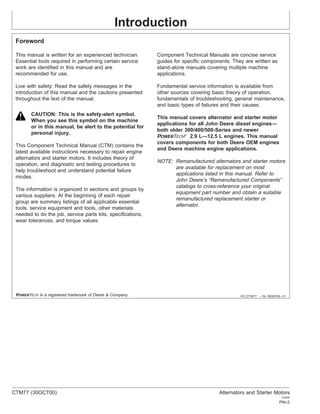 John Deere Alternators & Starter Motors Service Repair Manual.pdf