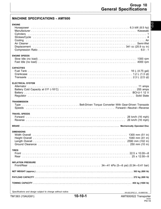 John deere amt600 all material transporters service repair manual | PDF