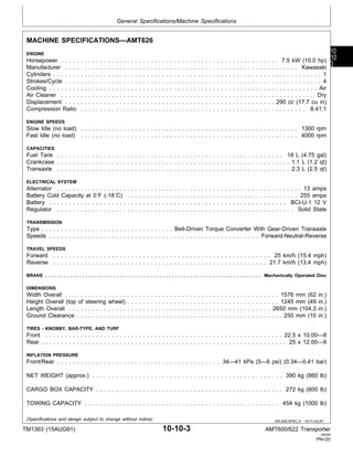 John deere amt626 all material transporters service repair manual | PDF