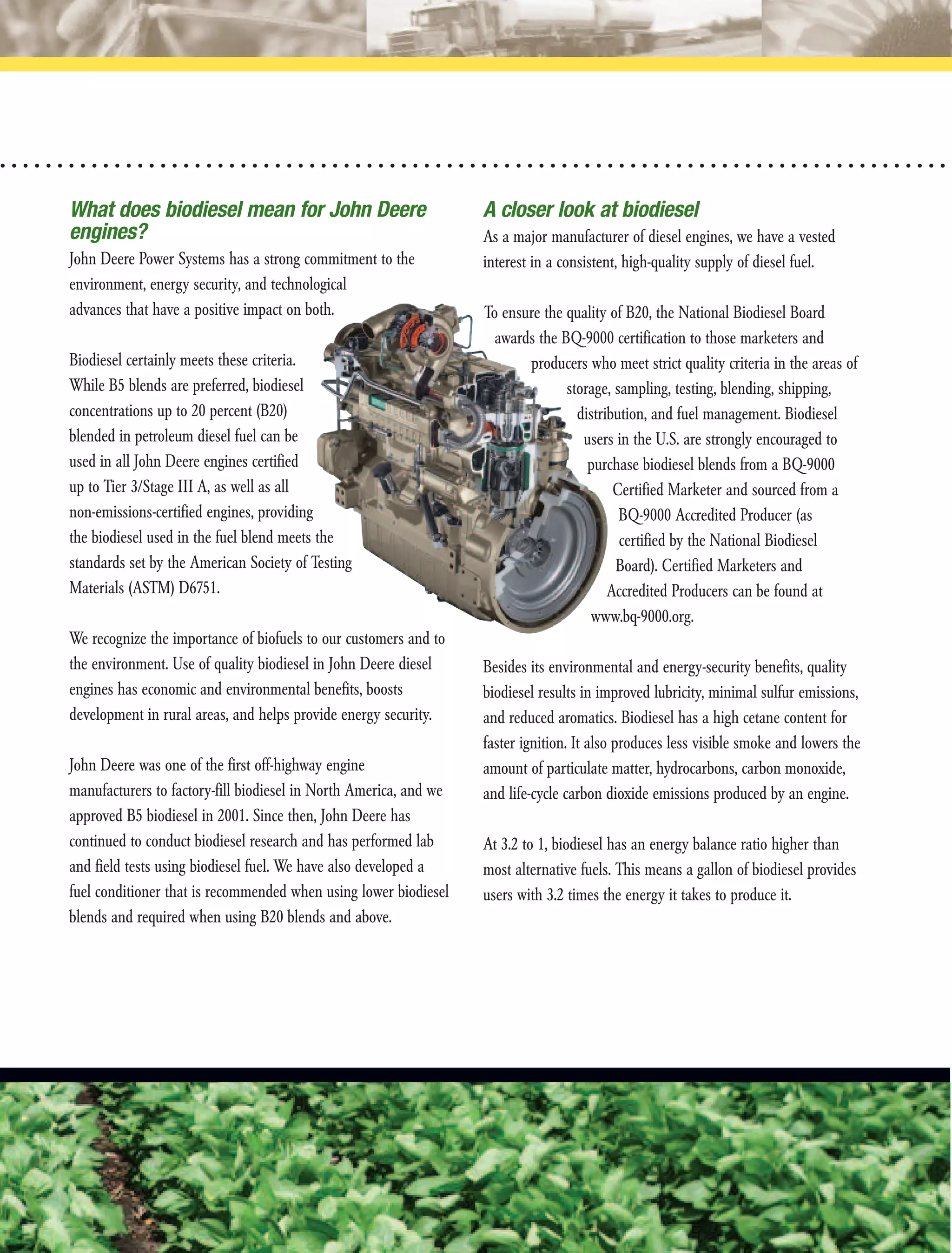 John deere biodiesel brochure | PDF