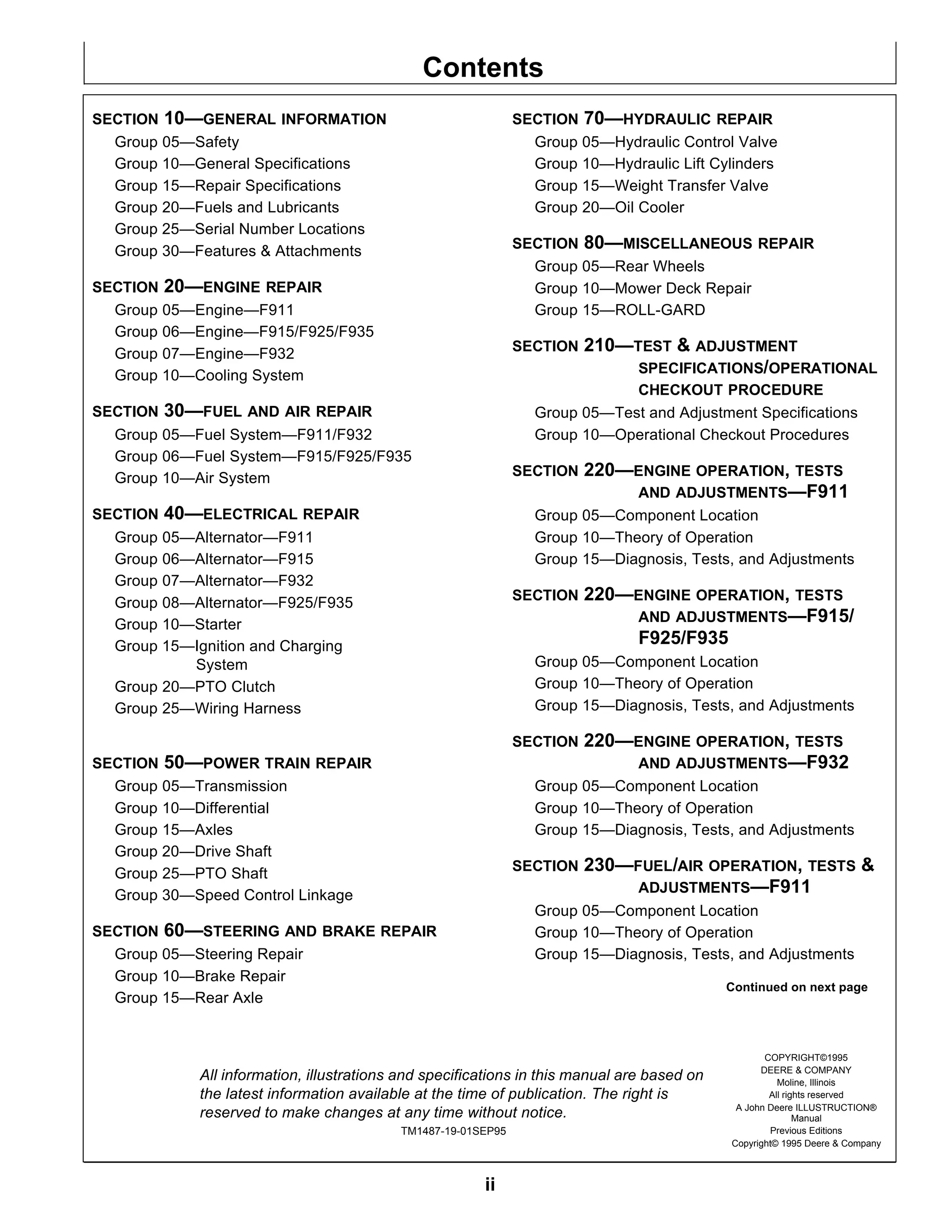 John deere f915 front mower service repair manual | PDF