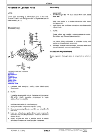John Deere Gator Utility Vehicles XUV865E XUV865M XUV865R Technical ...